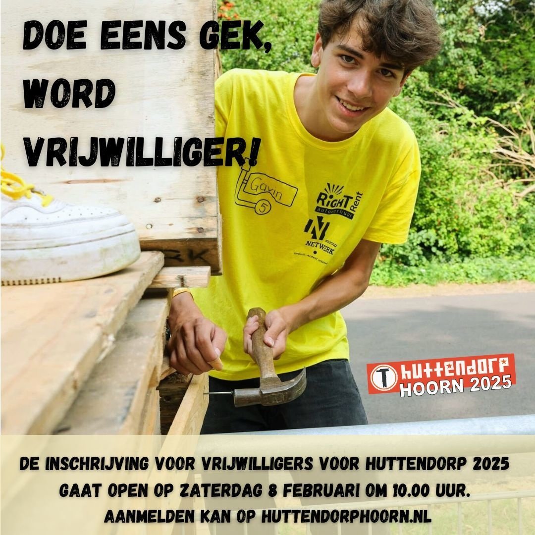 Inschrijving vrijwilligers 2025 | Nieuws | Huttendorp Hoorn 2025
